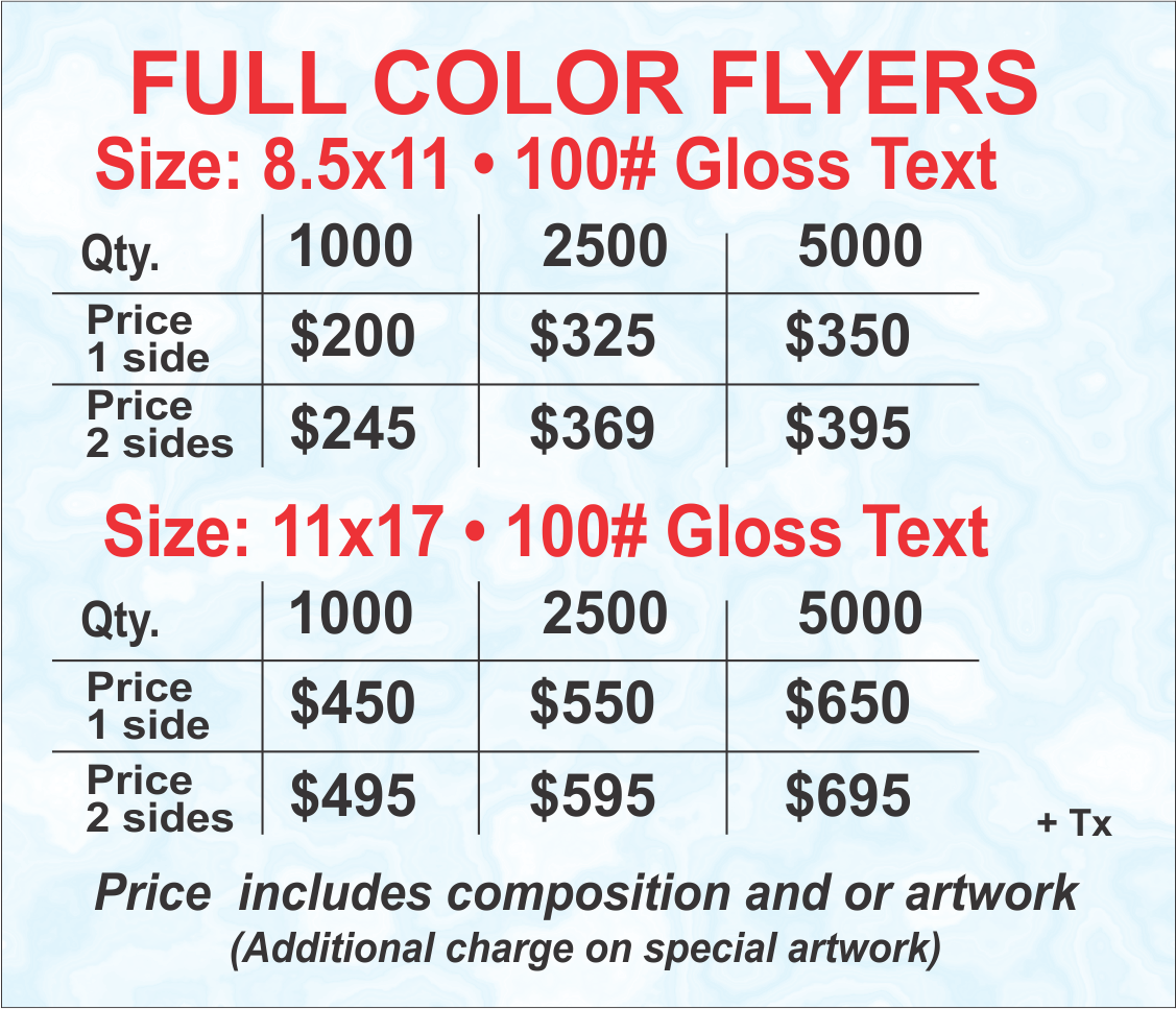Printing & Signs, Color Flyers, Lec Graphics